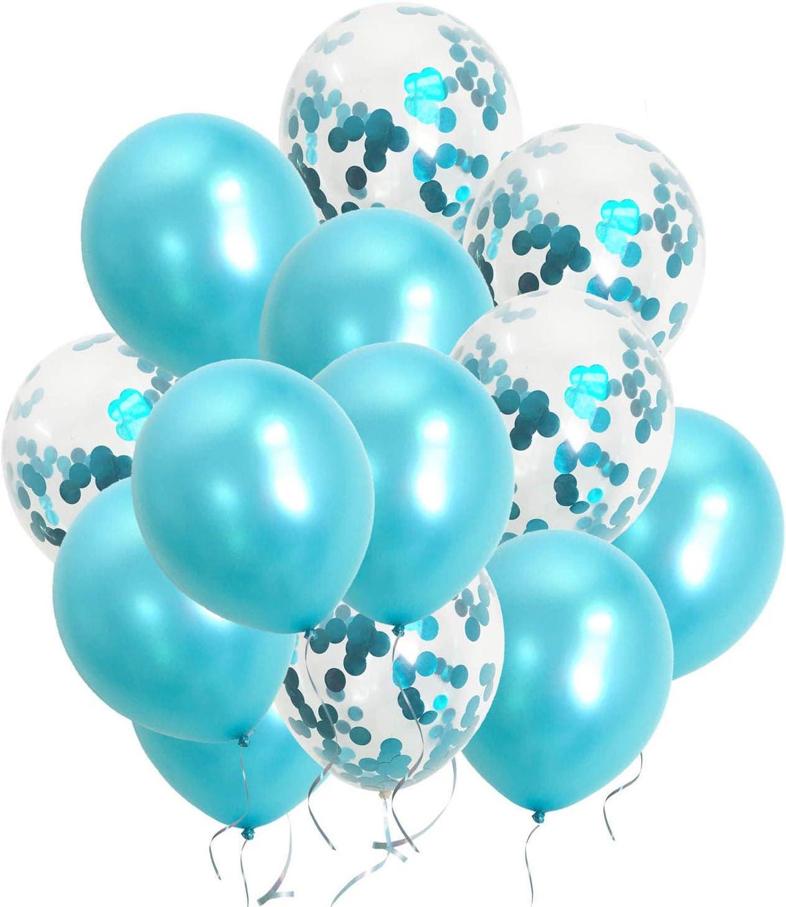 Teal Turquoise Balloons Turquoise Confetti Balloons for Birthday ...