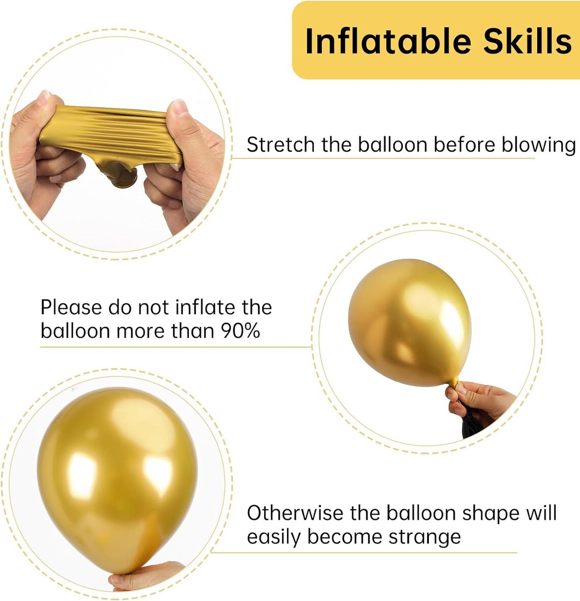 129pcs Metallic Gold Balloons Latex Balloons Different Sizes 18 12 10 5 ...