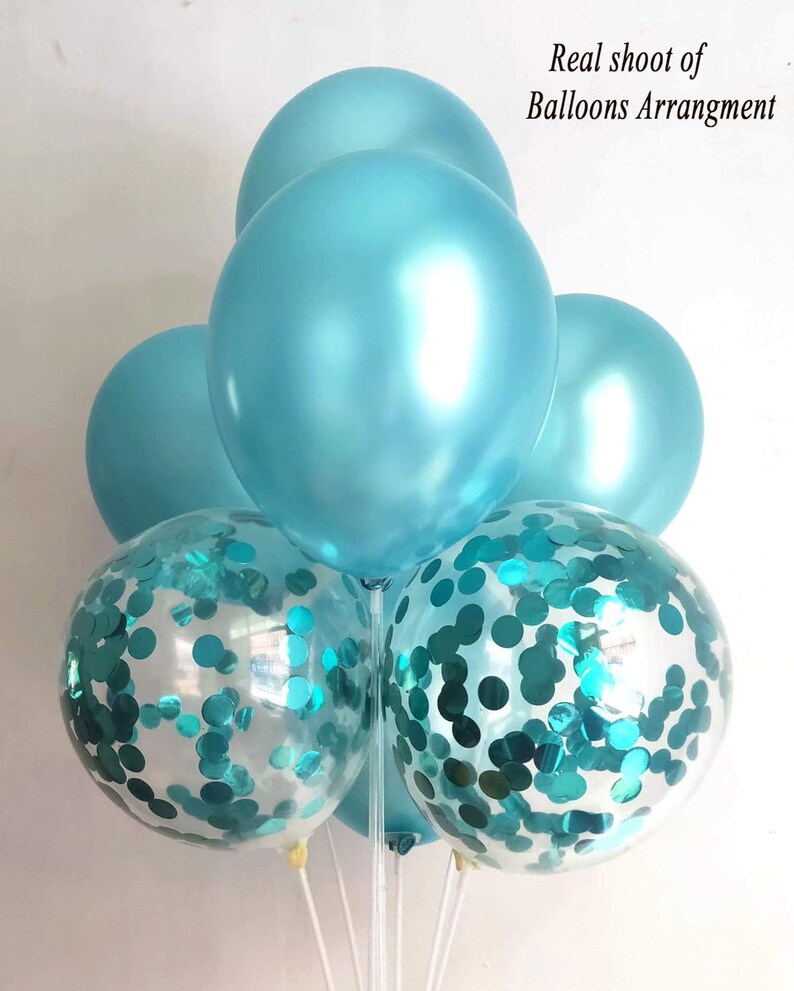 Teal Turquoise Balloons Turquoise Confetti Balloons for Birthday ...