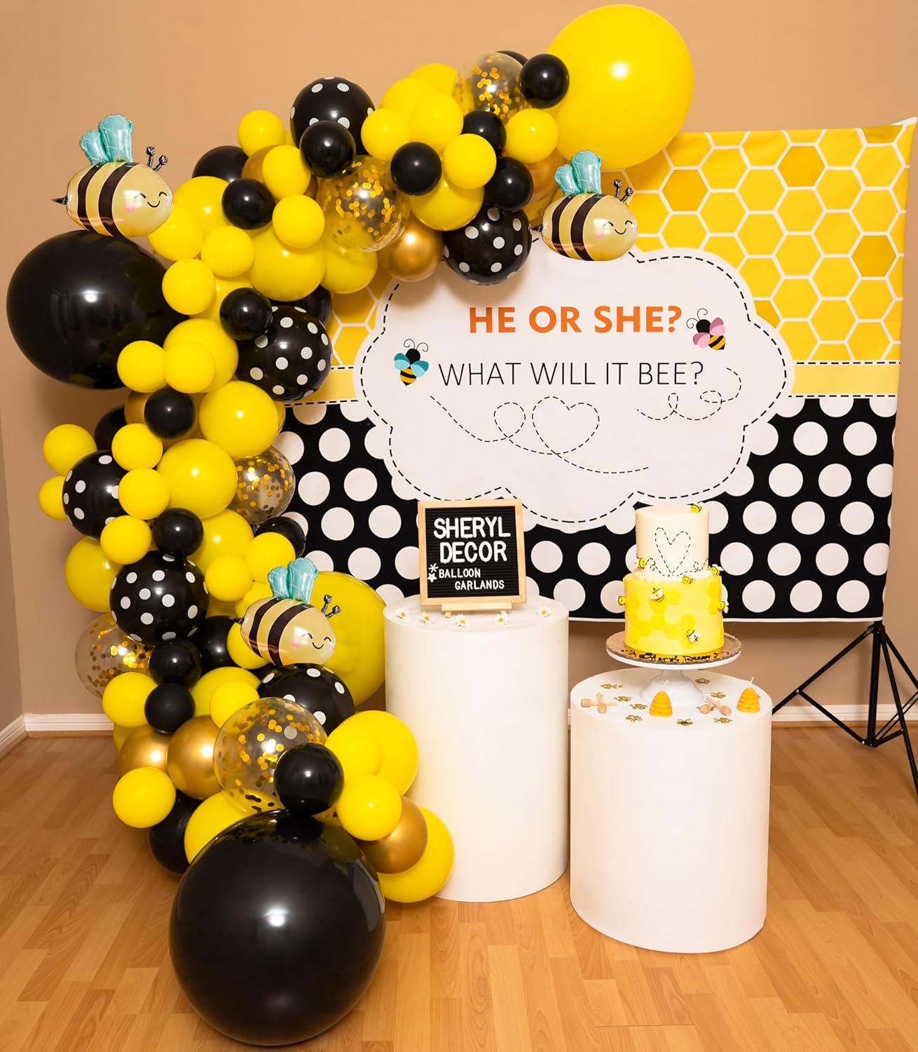 ALL IN-1 Bee Balloons Arch & Garland Kit, Yellow and Black Balloons for ...