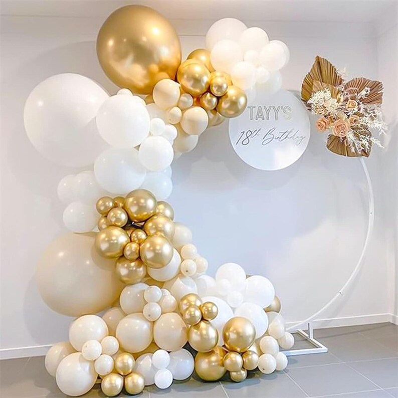 129pcs Metallic Gold Balloons Latex Balloons Different Sizes 18 12 10 5 ...