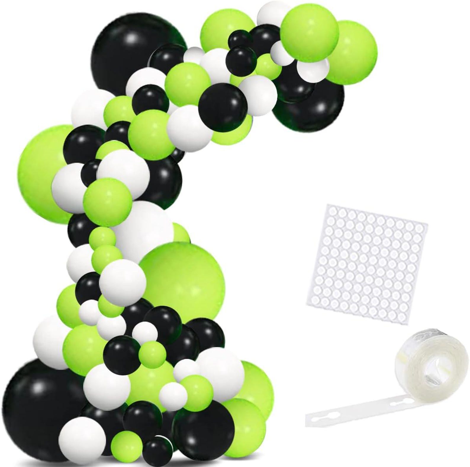 Lime Green, Black Balloon Garland, Kit Lime Green Black Balloons White ...