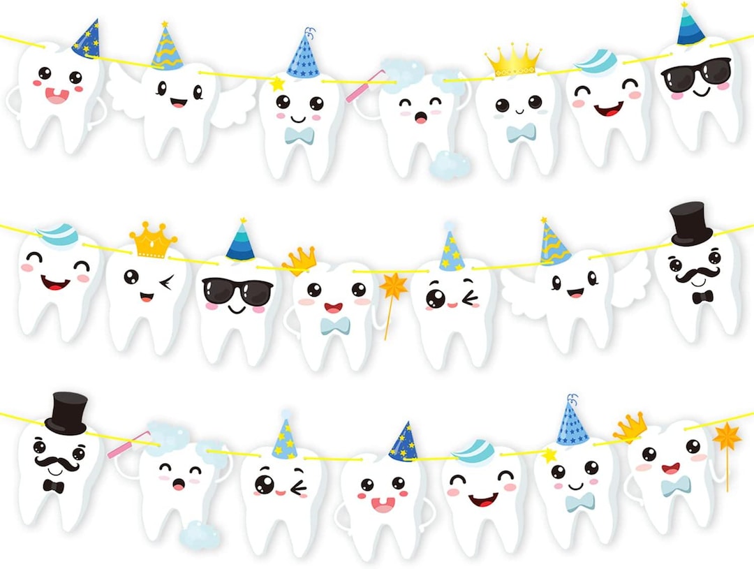 Tooth Party Banner Dental Birthday Party Banners Tooth Party ...