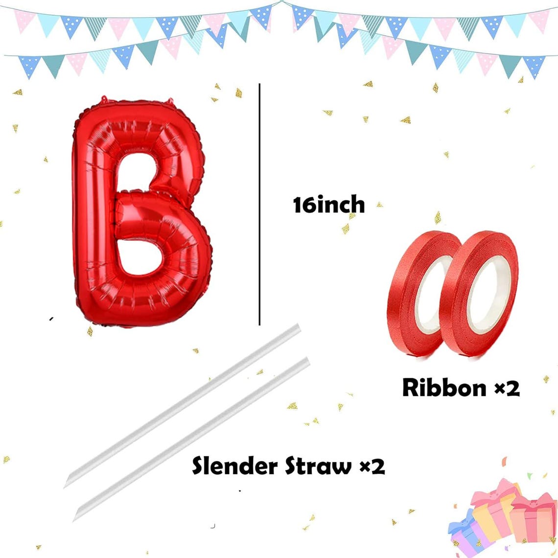 16 Inch Letter Balloons, Mylar Foil Alphabet Letter A-Z Balloons Set ...