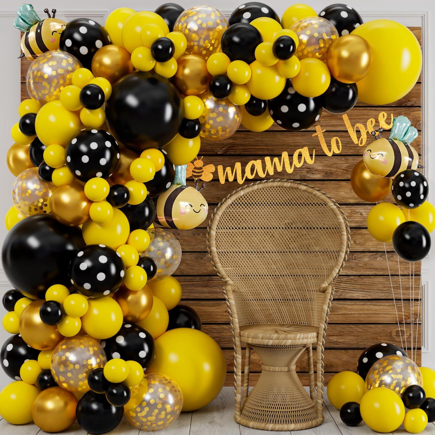 ALL IN-1 Bee Balloons Arch & Garland Kit, Yellow and Black Balloons for ...