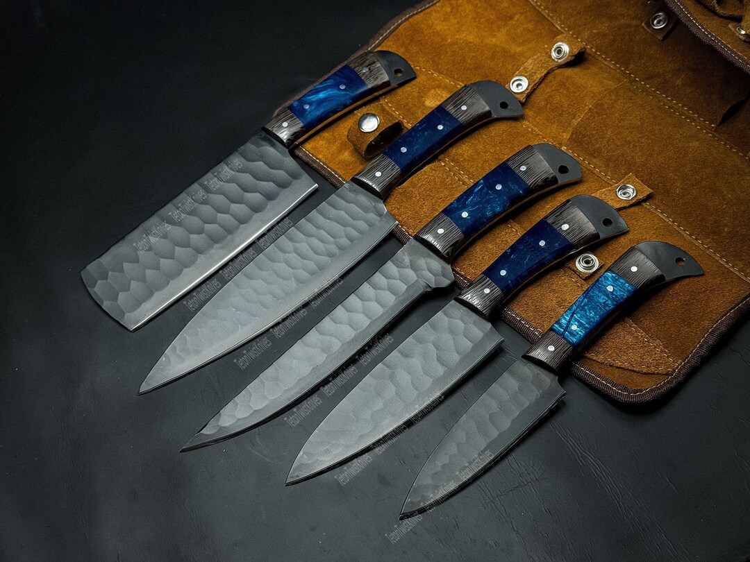 Handmade Kitchen / Chef Knives Set: 5pcs, Wenge Wood & Resin Handle - Etsy