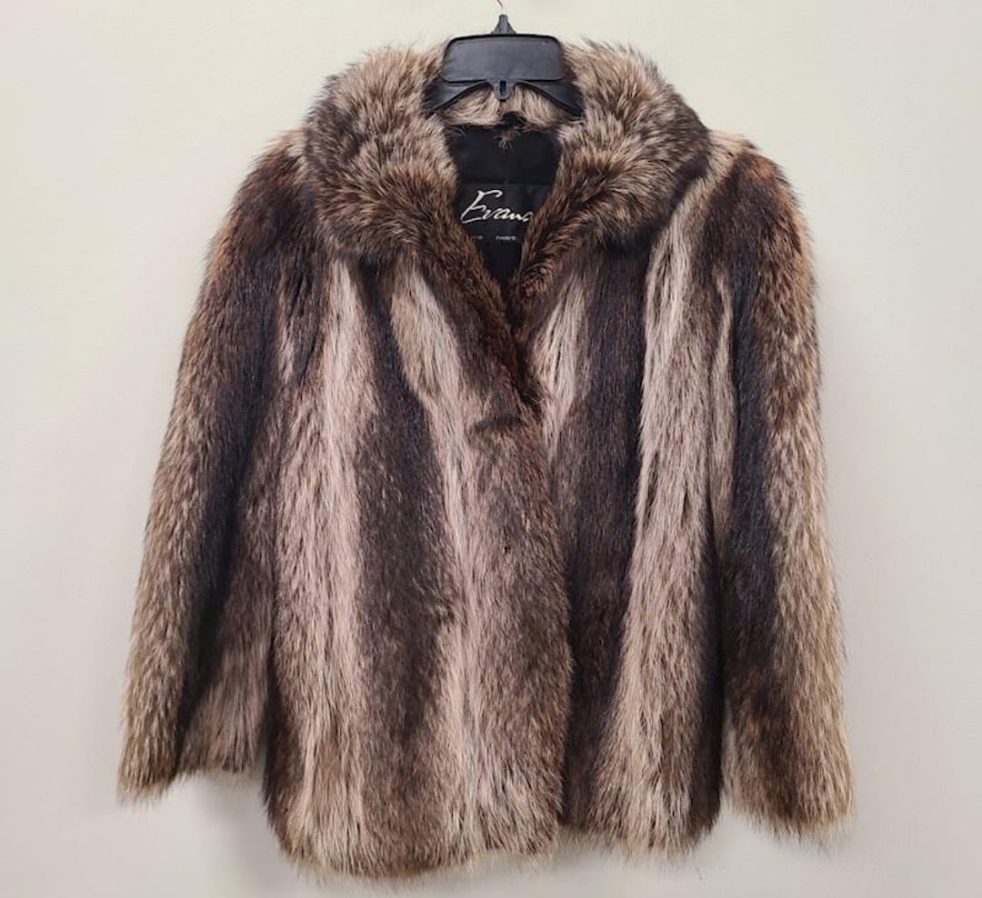 Vintage Genuine Raccoon Fur Coat - Etsy