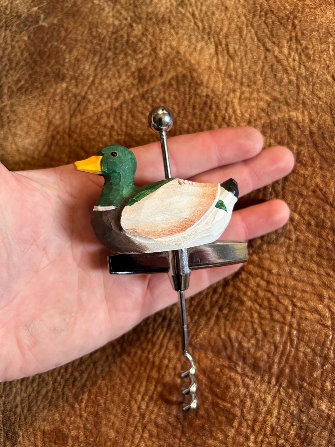 Carved Wooden Duck Corkscrew Wine Bottle Opener - If You Know, You Know ...