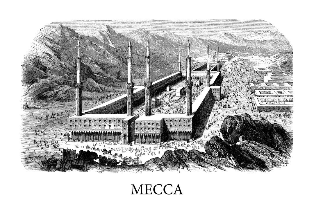 Vintage Digital Poster | Islamic World Holy Land 1800s, Saudi Arabia ...
