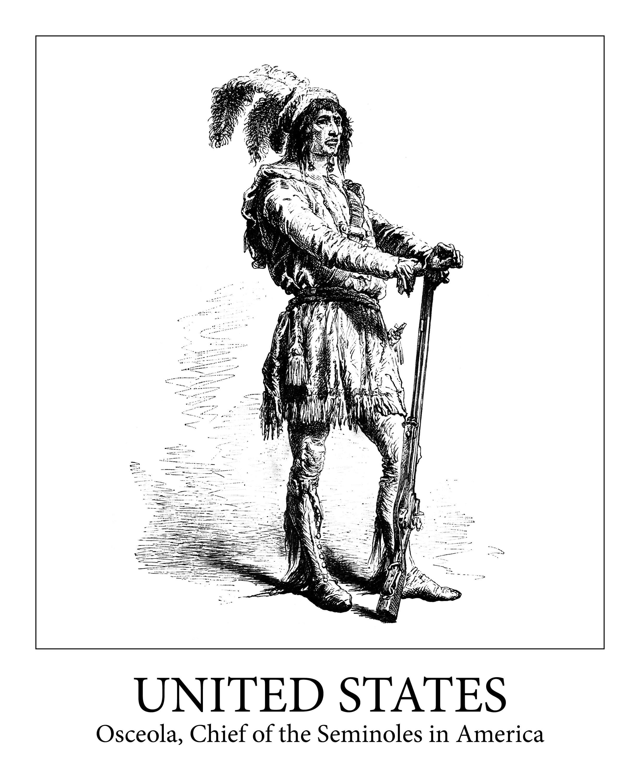 Vintage Digital Poster | History of America, Osceola Chief of the ...