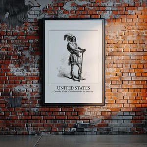 Vintage Digital Poster History of America, Osceola Chief of the ...