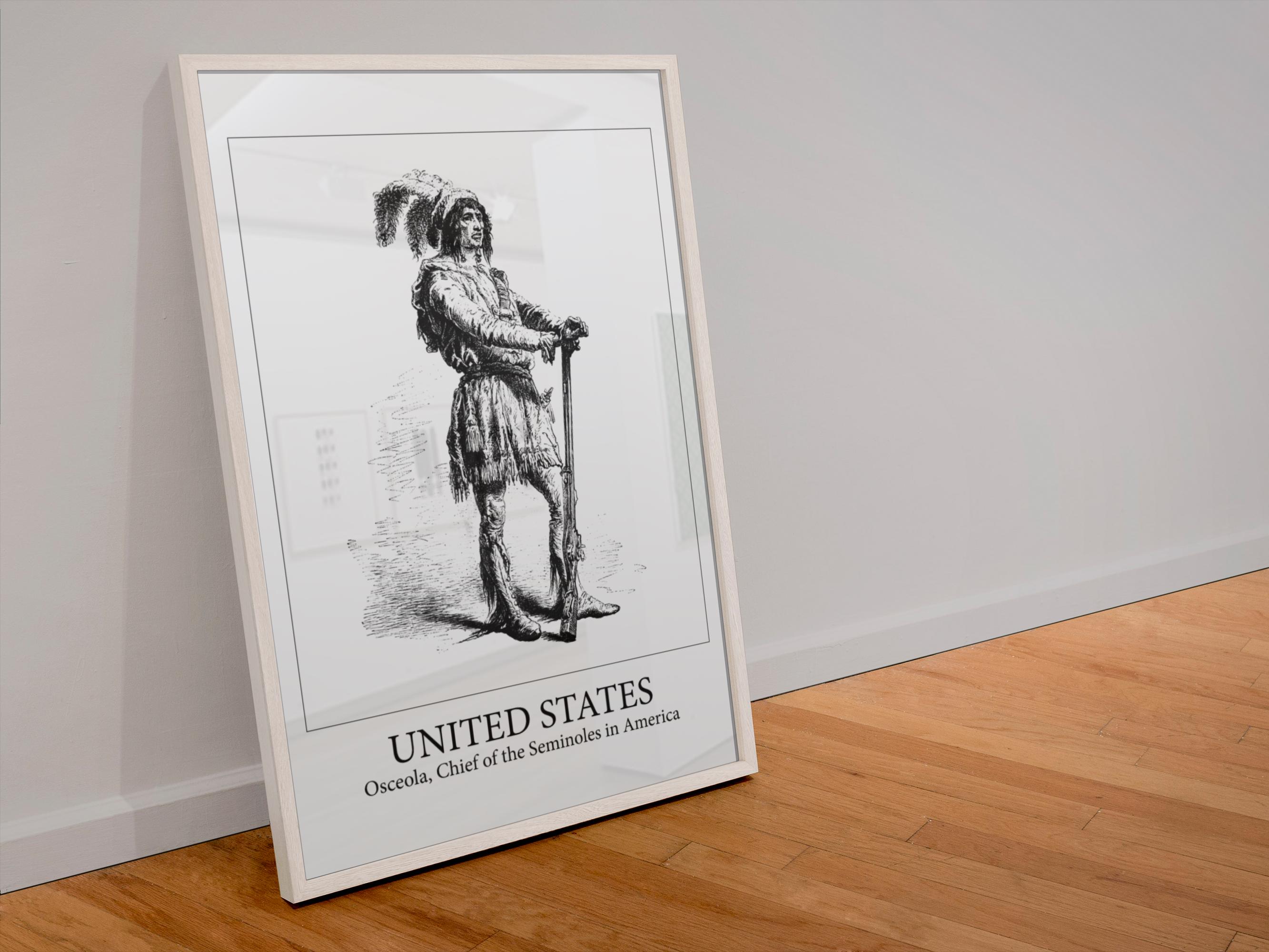 Vintage Digital Poster | History of America, Osceola Chief of the ...
