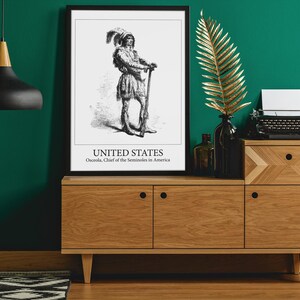 Vintage Digital Poster | History of America, Osceola Chief of the ...