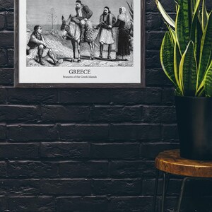 Vintage Digital Poster | Greece 1800s: Peasants of the Greek Islands ...