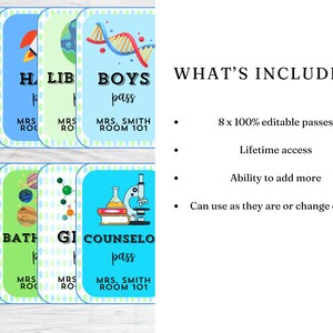 Science Classroom Hall Passes: Customizable Canva Template (digital ...