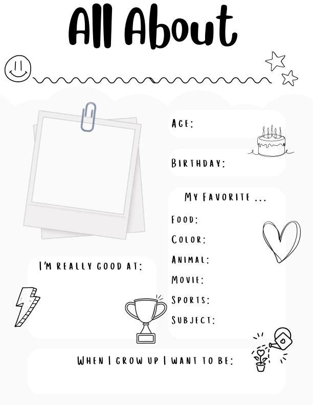 All About Me Back to School Printable: Editable Kid's Questionnaire ...