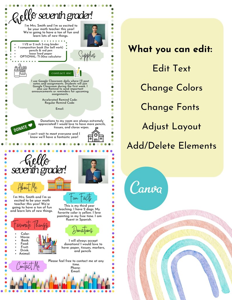 Meet the Teacher Template: Back to School Open House Letter (canva ...