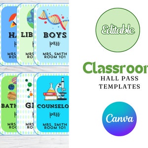 Science Classroom Hallpass/canva, Passes, Bathroom, Hall Pass, Office ...