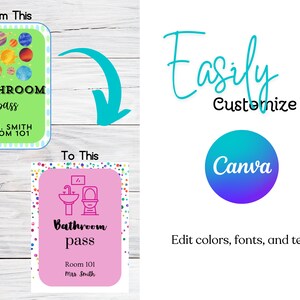 Science Classroom Hall Passes: Customizable Canva Template (digital ...