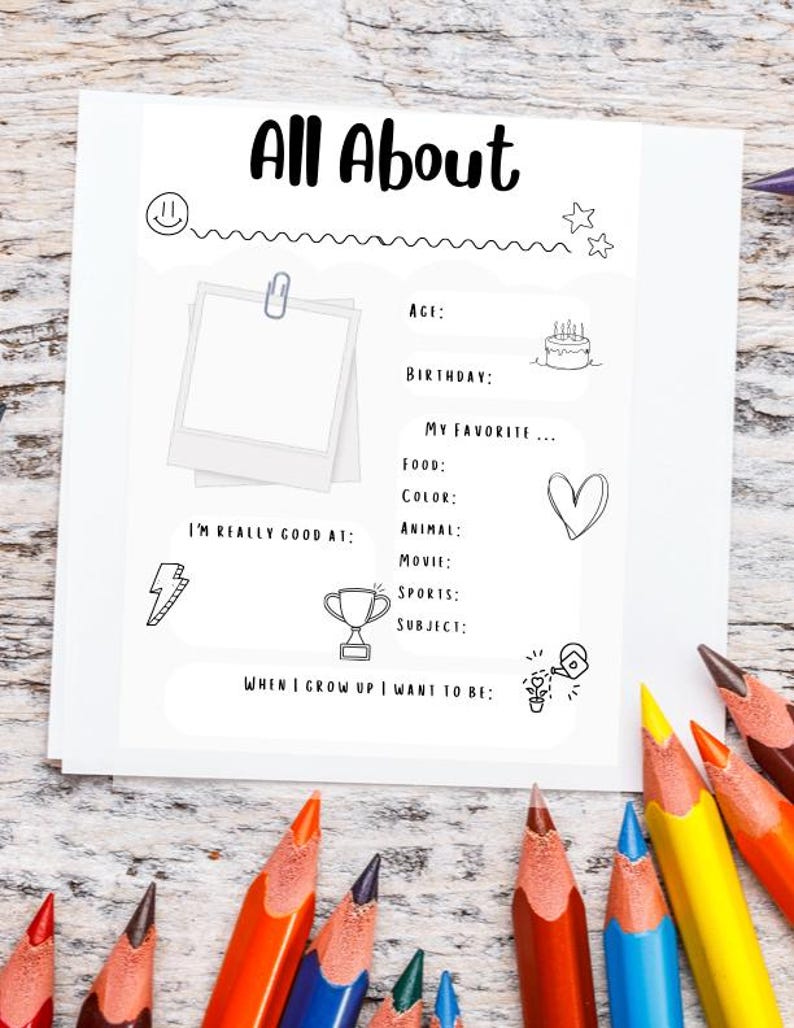 All About Me Back to School Printable: Editable Kid's Questionnaire ...