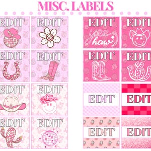 Disco Cowboy Name Tags & Labels - Editable - Etsy