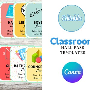 Math Classroom Hallpass/canva, Passes, Bathroom, Hall Pass, Office ...