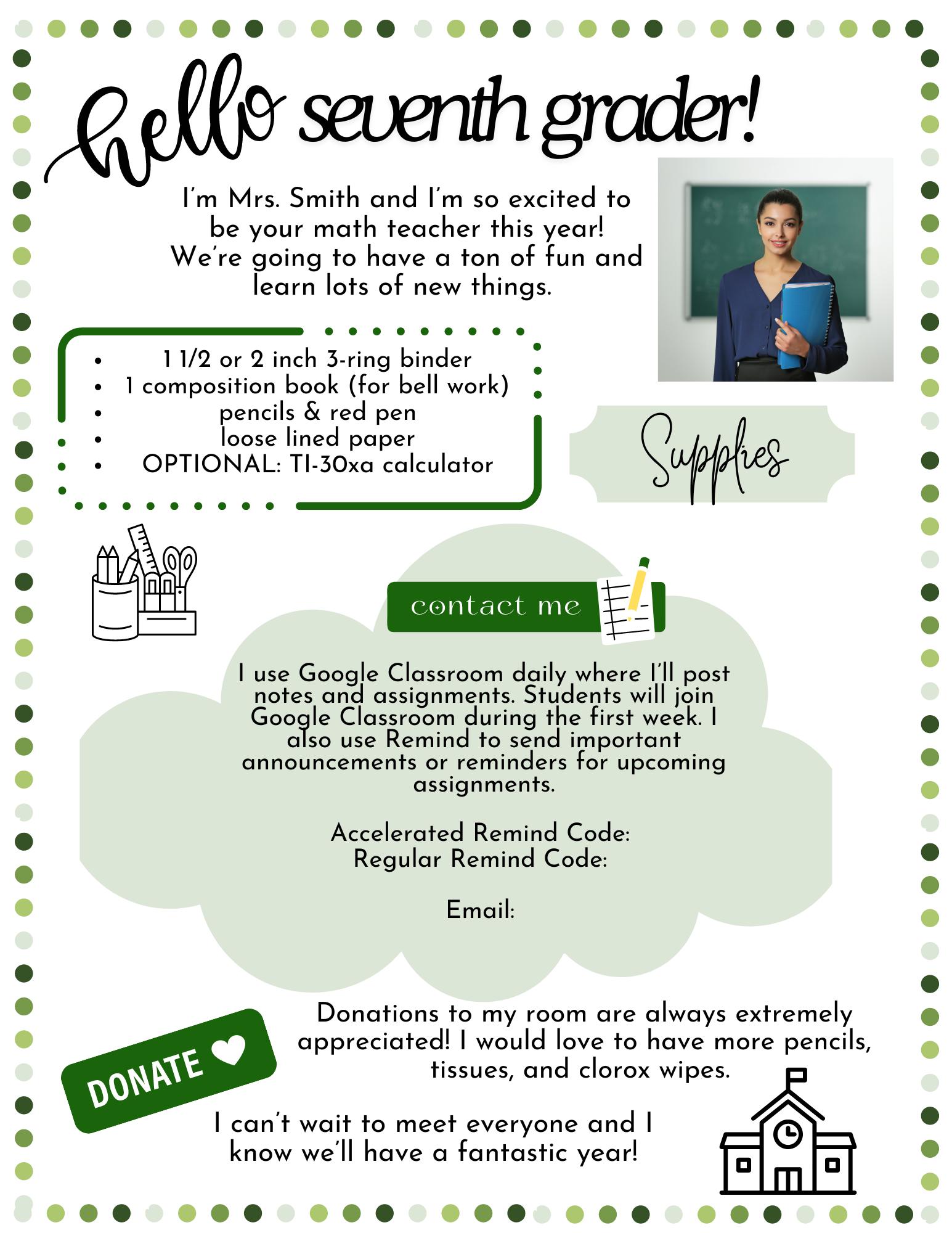 Plant Meet the Teacher Template, Canva Template, Back to School Meet ...