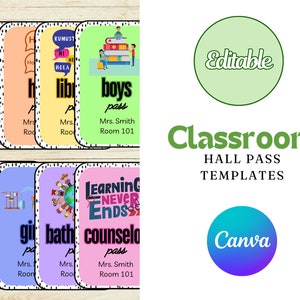 Foreign Language Hallpass/canva, Language Arts, Pass, Bathroom, Hall ...