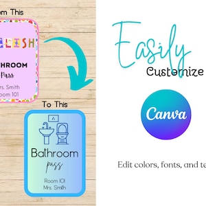 Classroom Hall Passes: Printable Teacher Lanyard Templates (canva ...