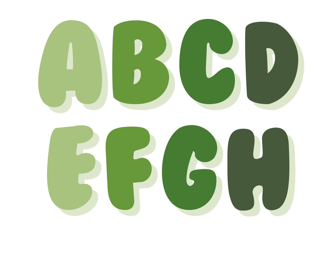 Plant Themed Editable Bubble Letters - Etsy