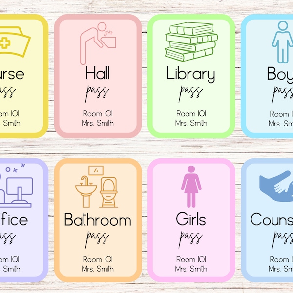 Bathroom Passes - Etsy