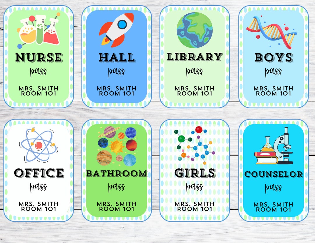 Science Classroom Hallpass/canva, Passes, Bathroom, Hall Pass, Office ...
