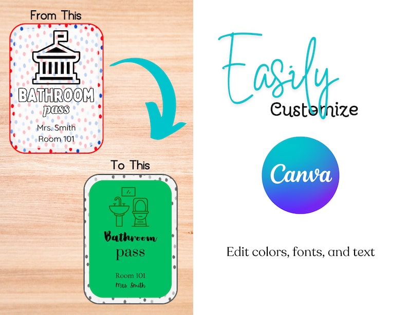Printable Classroom Hall Passes: Customizable Canva Template - Etsy