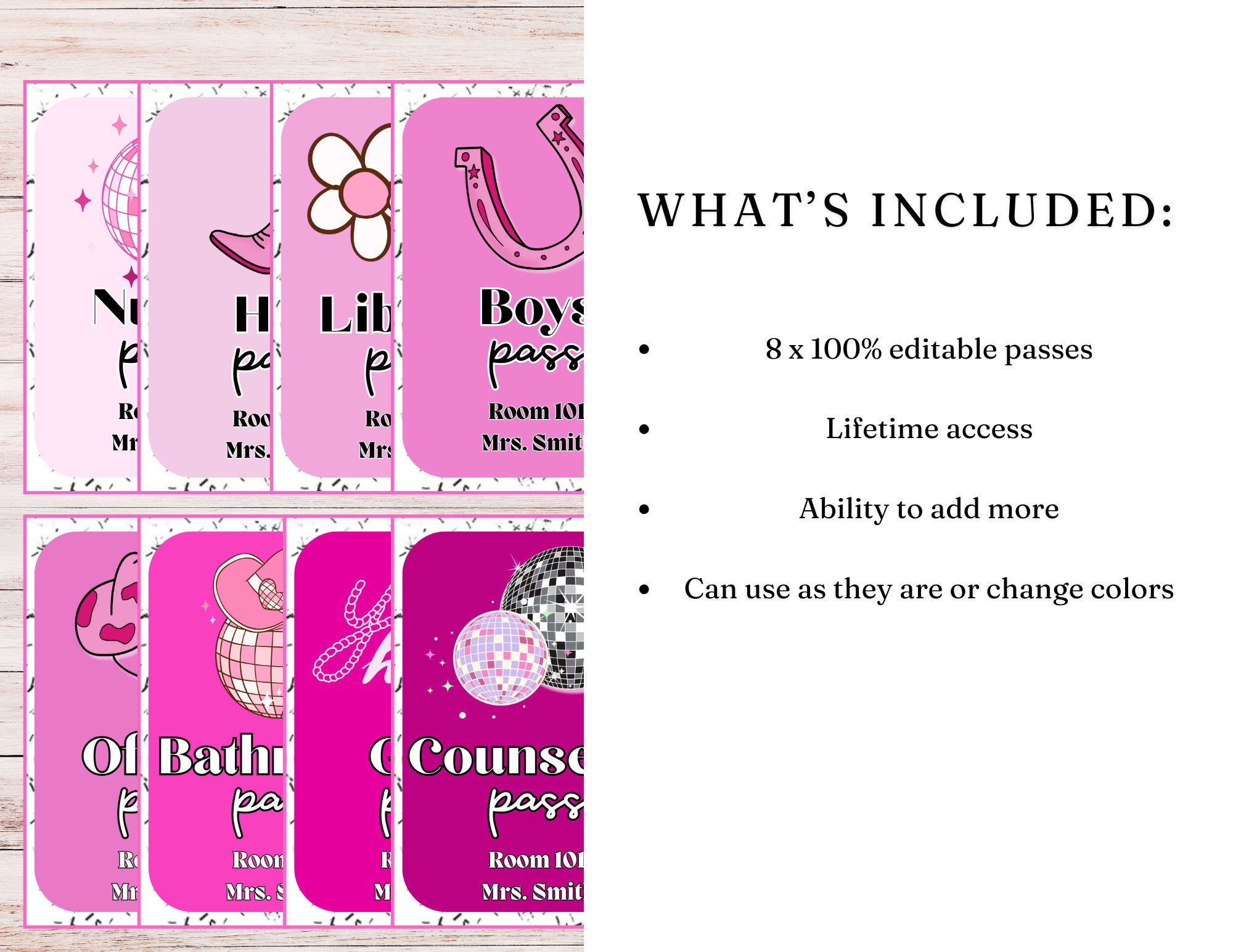 Disco Cowboy Classroom Hallpass /canva, Passes, Bathroom, Hall Pass ...