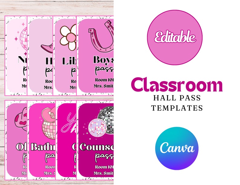 Disco Cowboy Classroom Hallpass /canva, Passes, Bathroom, Hall Pass ...