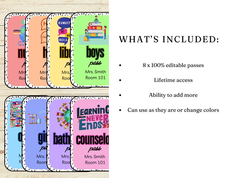 Foreign Language Hallpass/canva, Language Arts, Pass, Bathroom, Hall ...