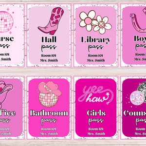Disco Cowboy Classroom Hallpass /canva, Passes, Bathroom, Hall Pass ...