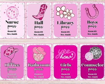 Math Classroom Hallpass/canva, Passes, Bathroom, Hall Pass, Office ...