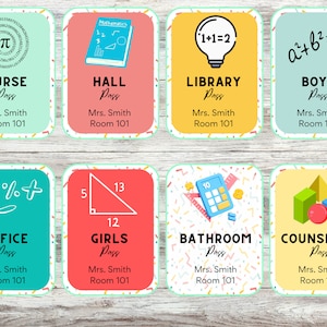 Math Classroom Hallpass/canva, Passes, Bathroom, Hall Pass, Office ...