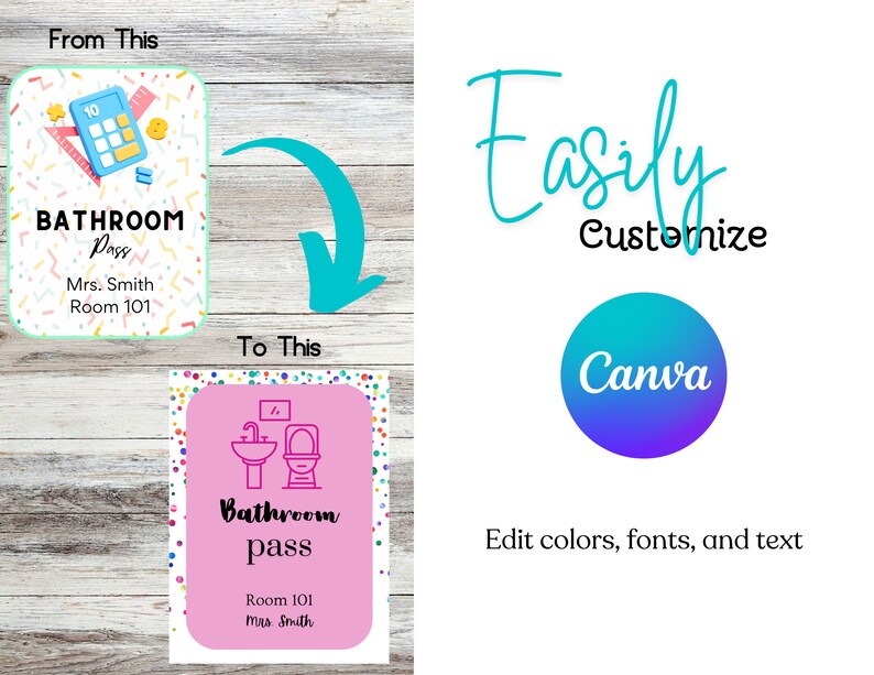 Math Classroom Hallpass/canva, Passes, Bathroom, Hall Pass, Office ...