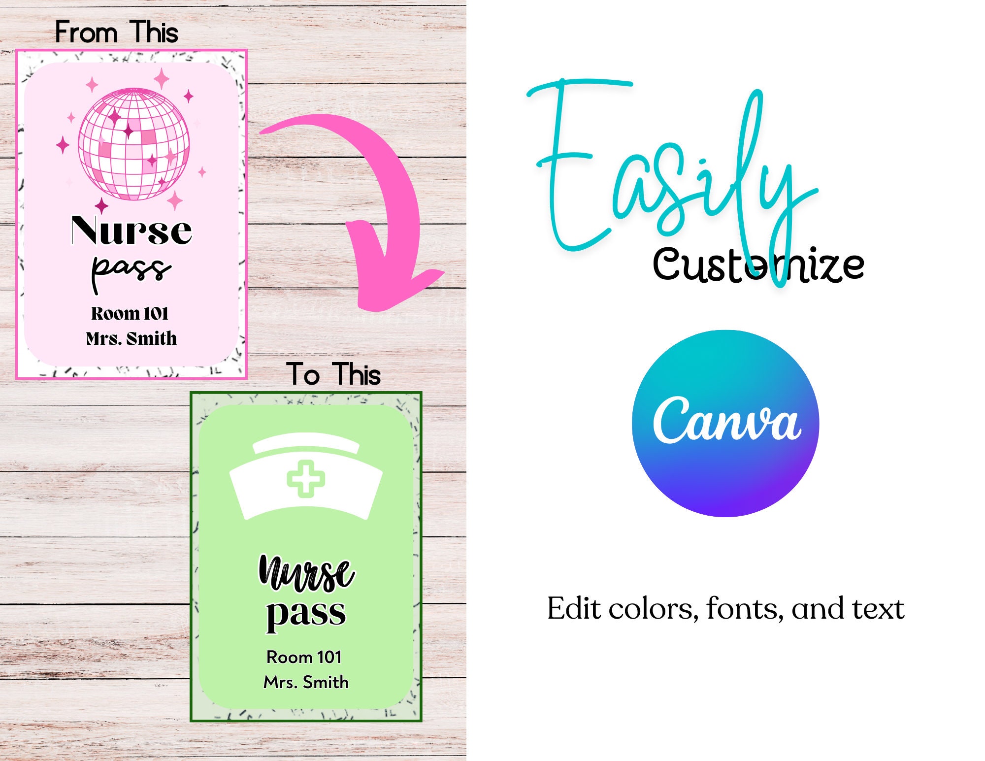 Disco Cowboy Classroom Hallpass /canva, Passes, Bathroom, Hall Pass ...