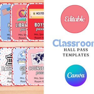 Social Studies Hallpass/canva, Language Arts, Pass, Bathroom, Hall Pass ...