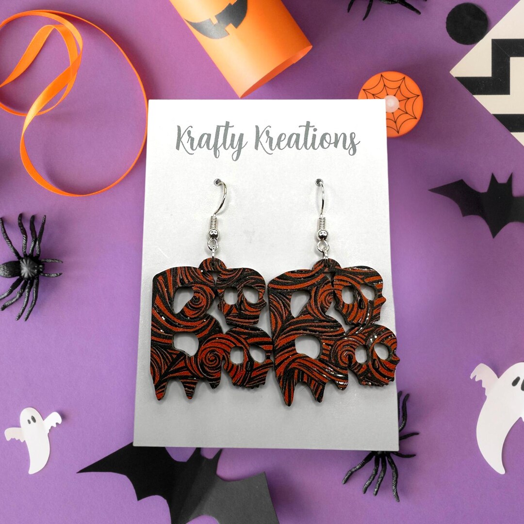 BOO Earring SVG Bundle | Halloween Earrings for Laser Cutting | Digital ...