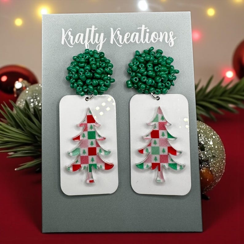 Layered Christmas Tree Earrings SVG – Holiday Earring Template ...