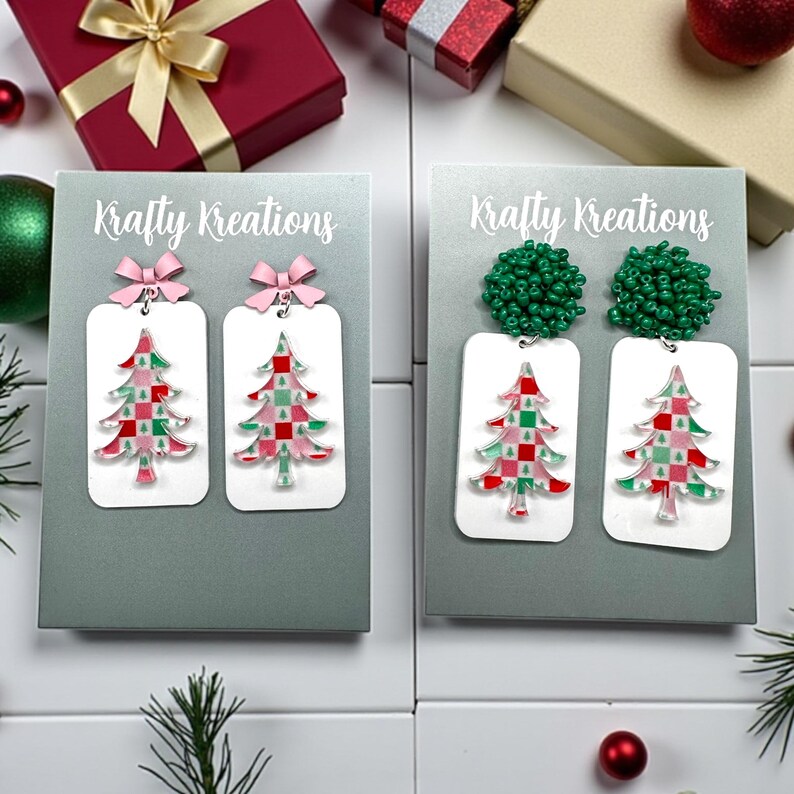Layered Christmas Tree Earrings SVG – Holiday Earring Template ...