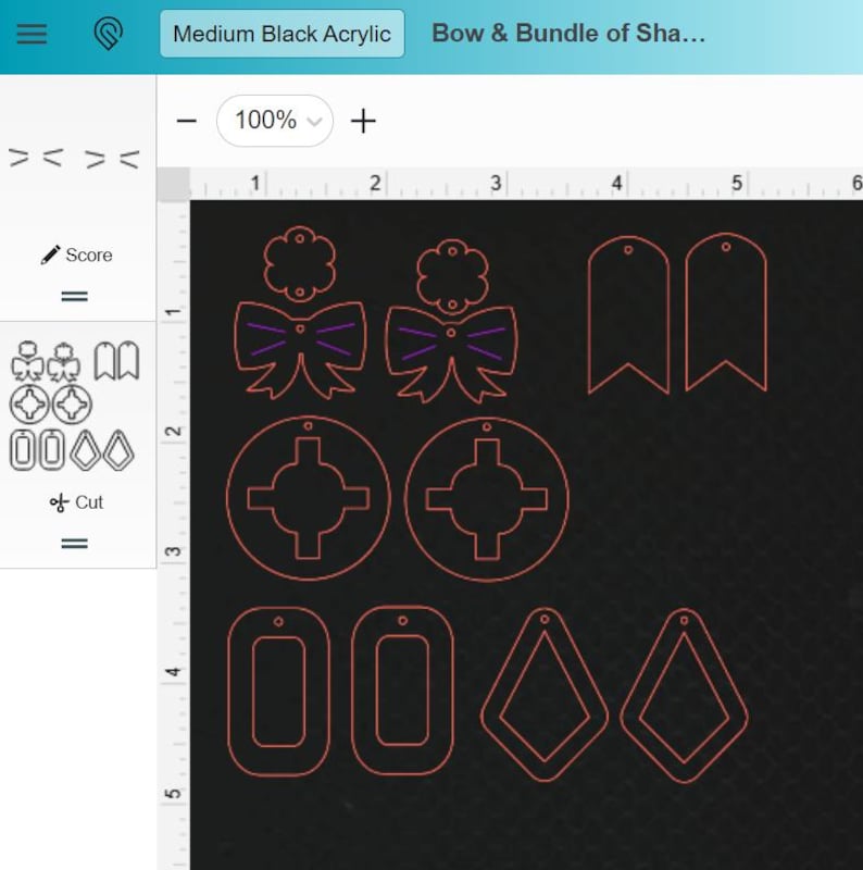 Bow + Geometric Earring SVG Bundle: Laser Cut Files (digital Download ...