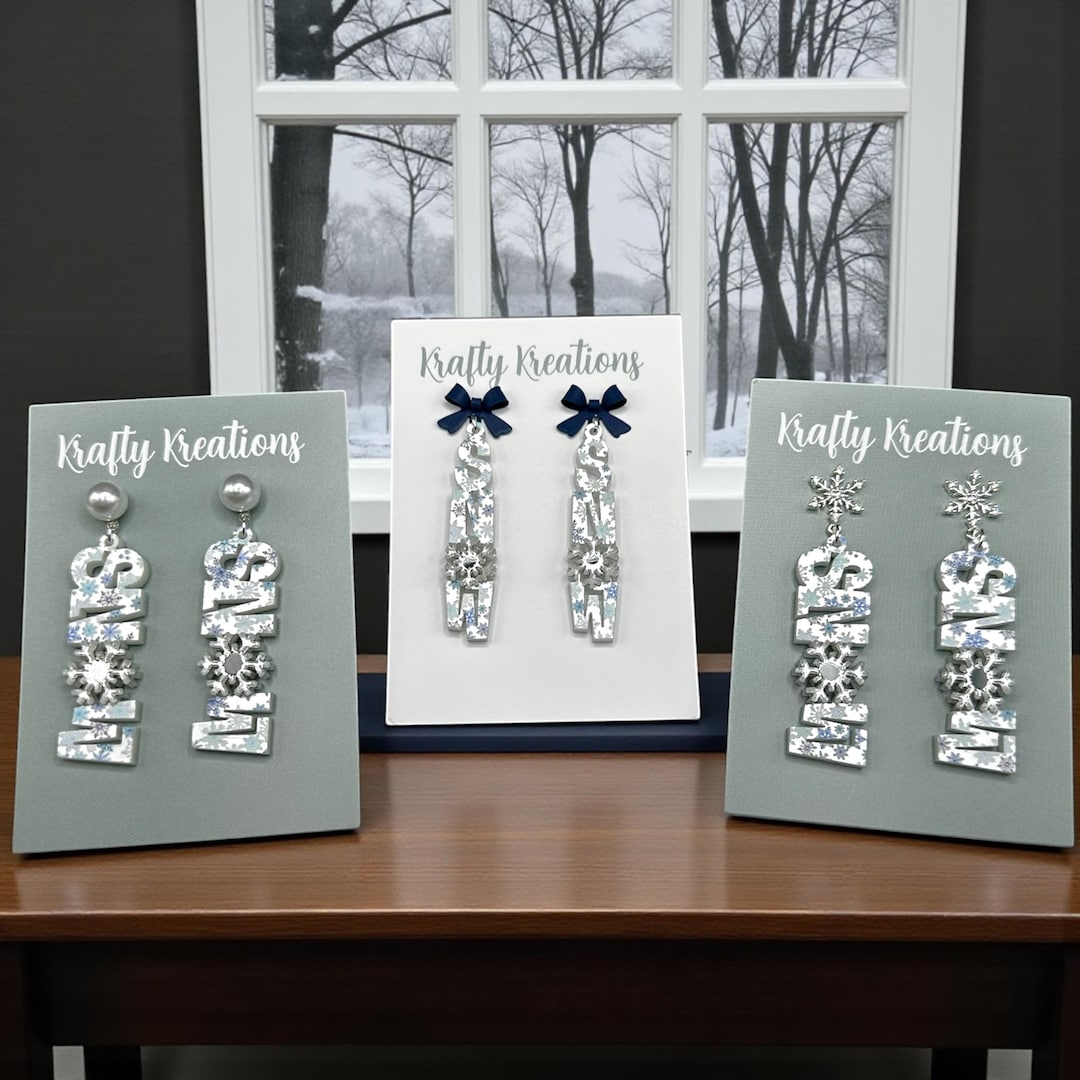 Snow Earring SVG Bundle | 2 Styles - Winter Earring Laser Cut Files ...