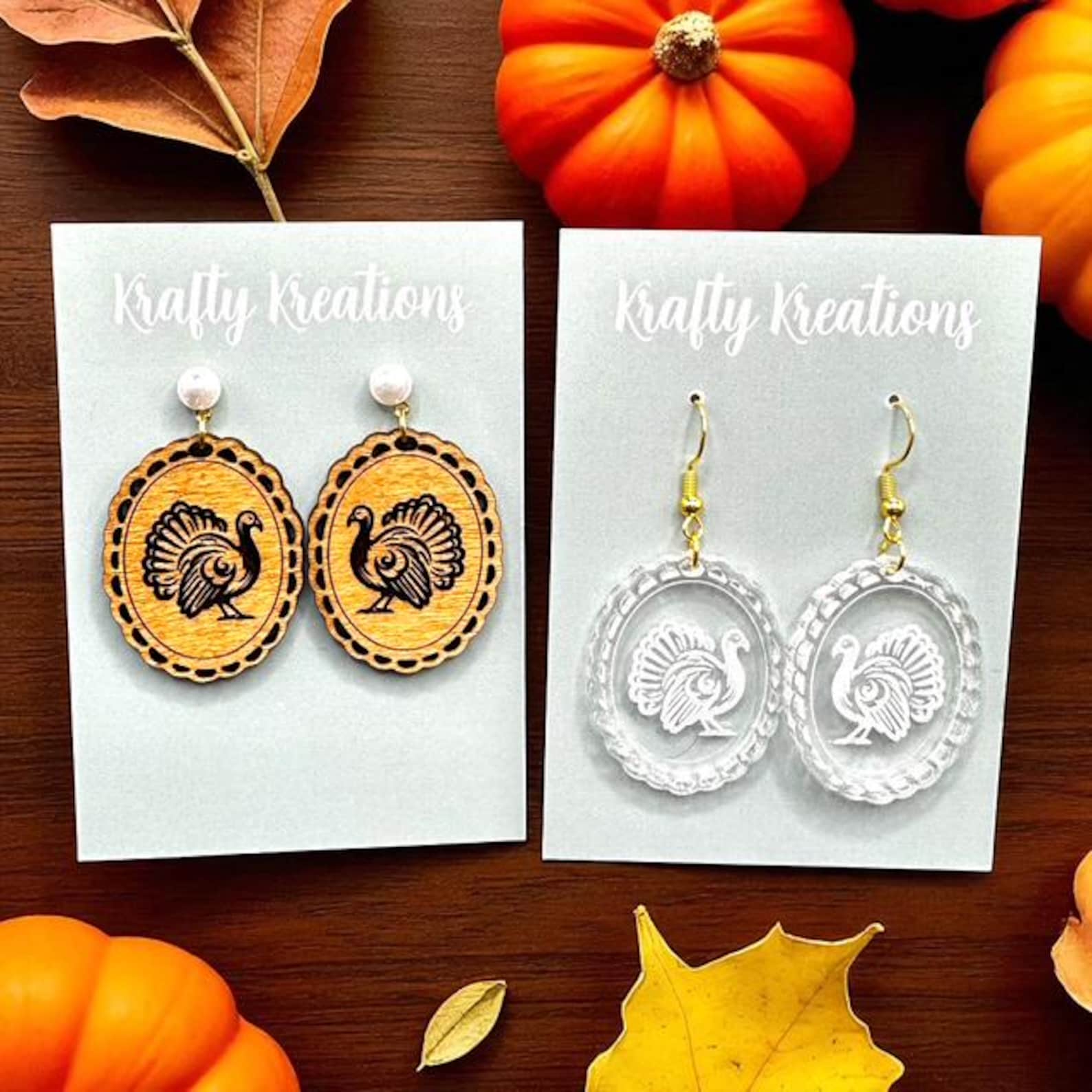 Turkey Earring SVG Bundle: Laser Cut Thanksgiving Jewelry Designs ...