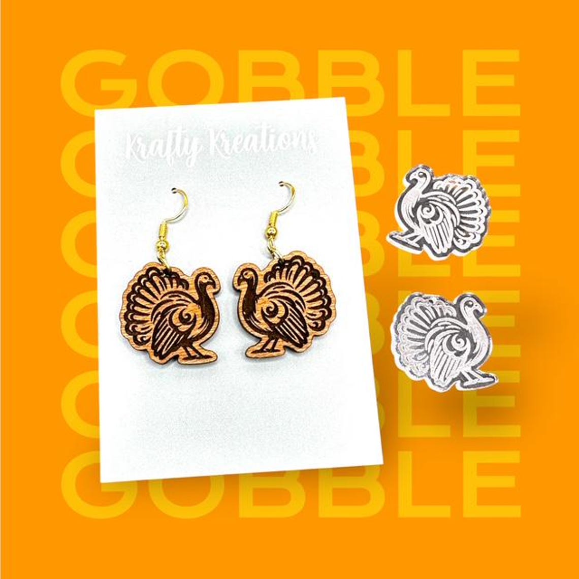 Turkey Earring SVG Bundle: Laser Cut Thanksgiving Jewelry Designs ...