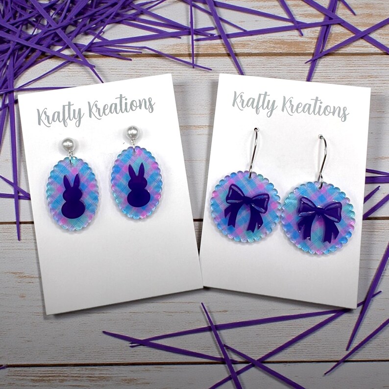 Easter Scalloped Earrings SVG Bundle | Bunny and Bow Cut Files ...